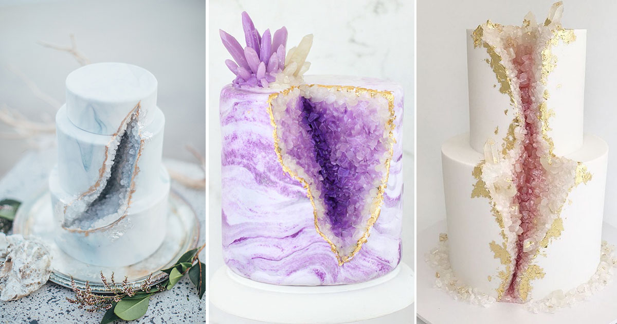 Geode cake | Tudo sobre esse estilo de bolo para casamento